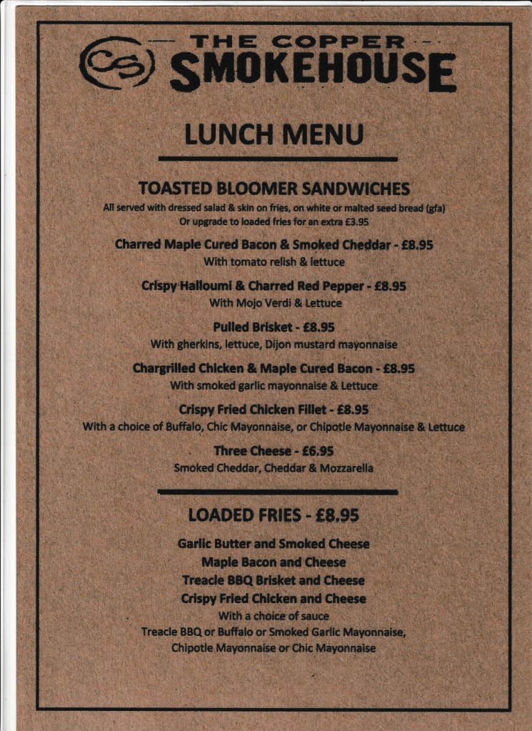 Our Menus – The Copper Smokehouse