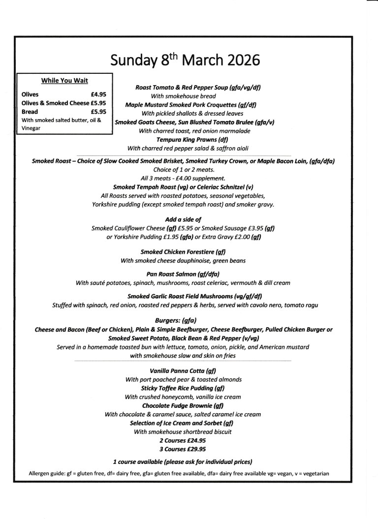 Our Menus – The Copper Smokehouse